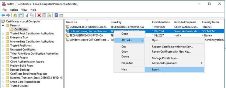 SCCM CMG Setup Guide – Part 2 | Issue, Enroll & Export Server ...