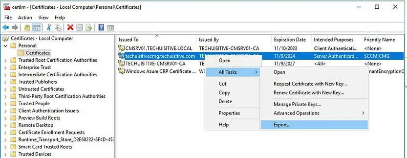 SCCM CMG Setup Guide – Part 2 | Issue, Enroll & Export Server ...