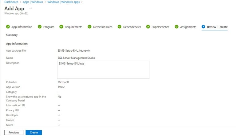 Deploy Microsoft SQL Server Management Studio 19.02 through Intune - Techuisitive