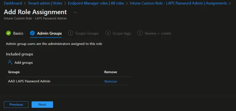 How To Create Custom Rbac Role In Intune For Laps Password