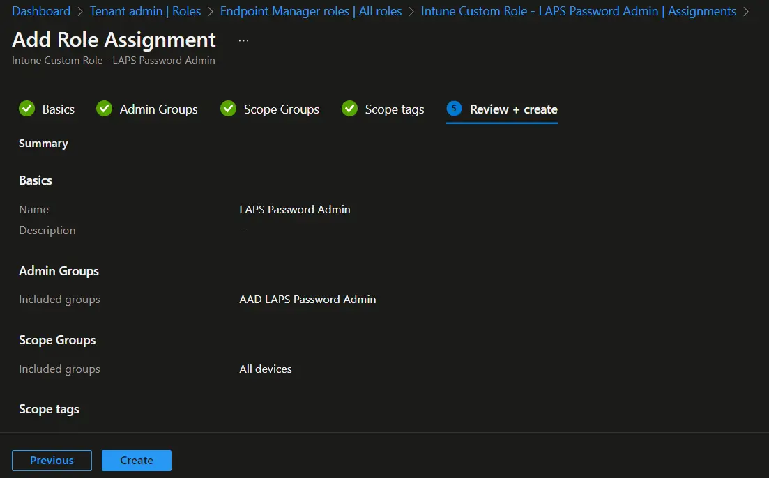 How to Create Custom RBAC Role in Intune for LAPS Password ...
