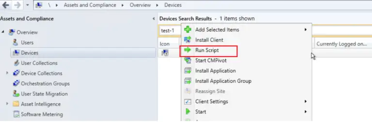 How to Run script in SCCM without creating a package / application - Techuisitive