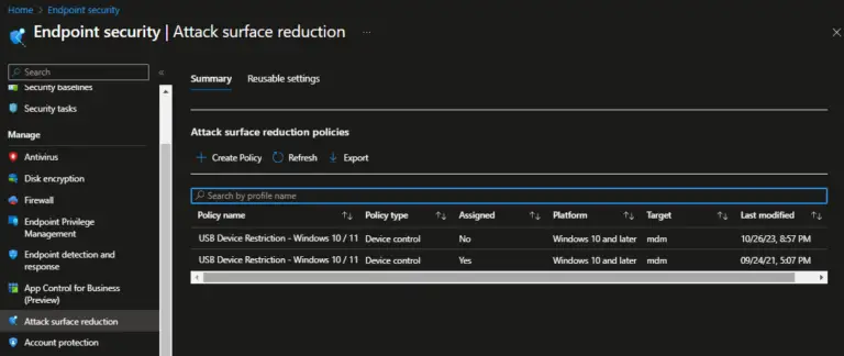 How to Export Endpoint Security Policies in Intune - Techuisitive
