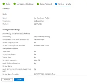 Create ADE Enrollment Profile in Intune - Techuisitive