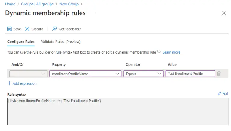 Dynamic Group Based On Enrollment Profile In Intune Techuisitive