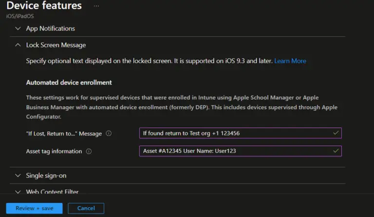 Configure iOS Lock Screen Message through Intune - Techuisitive