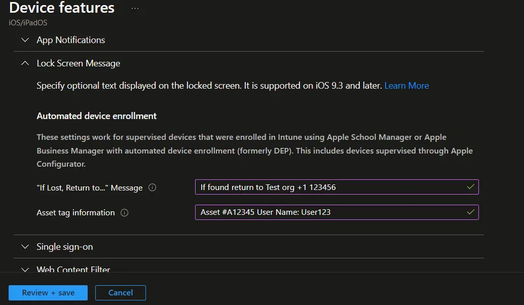Configure Ios Lock Screen Message Through Intune Techuisitive
