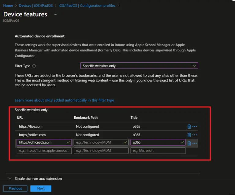 How To Restrict Website Access Using Web Content Filter Intune Techuisitive