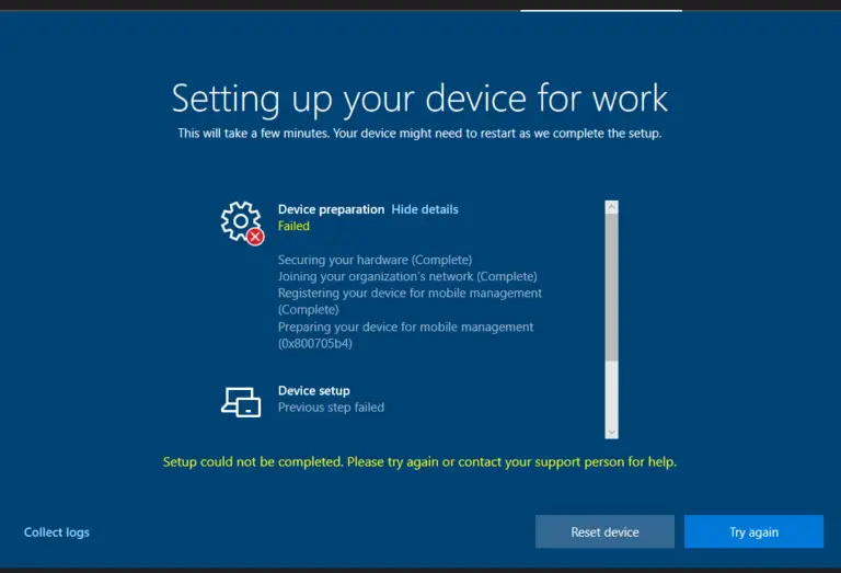 How to Fix Intune Enrollment Error 0x800705b4 - Techuisitive