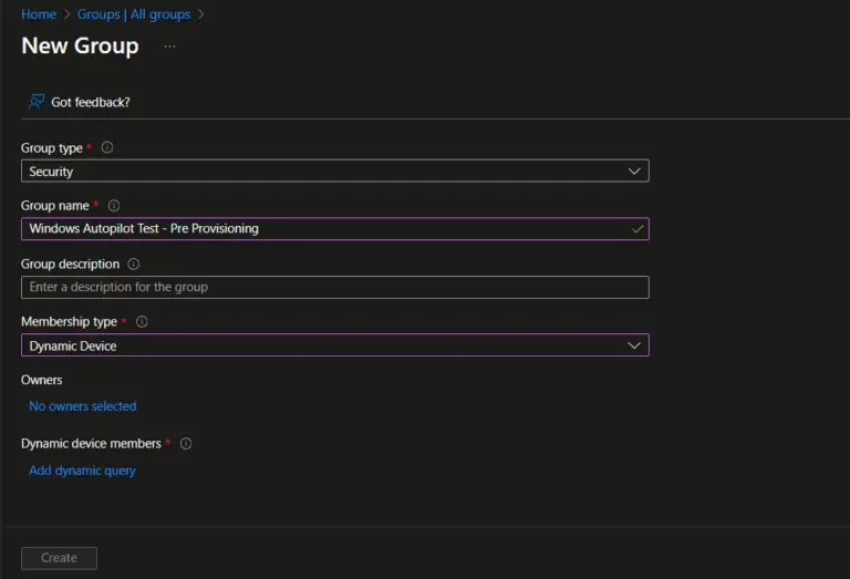 Create Group Based on Windows Autopilot Group Tag - Techuisitive