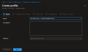 Set Windows 11 Time Zone with Intune Device Configuration Profile - Techuisitive