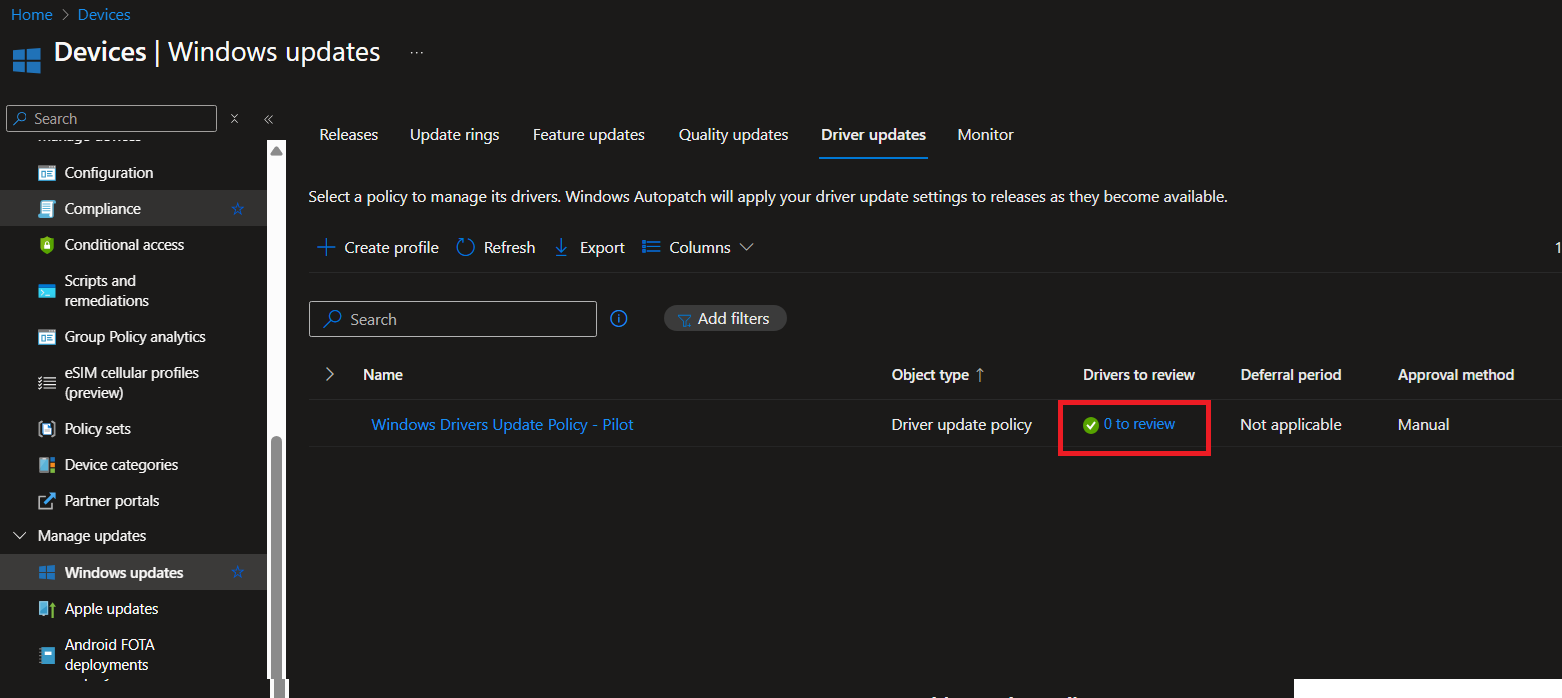 Manage Windows Drivers Update with Intune - Techuisitive