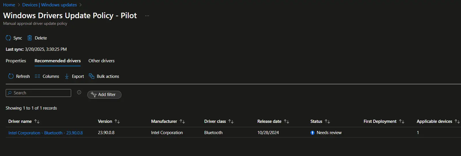 Manage Windows Drivers Update with Intune - Techuisitive