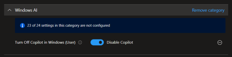 Disable Copilot via Intune Settings Catalog - Techuisitive